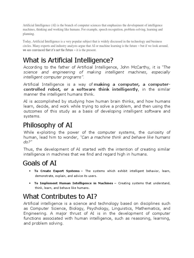 Artificial Intelligence Explained | PDF | Artificial Intelligence ...