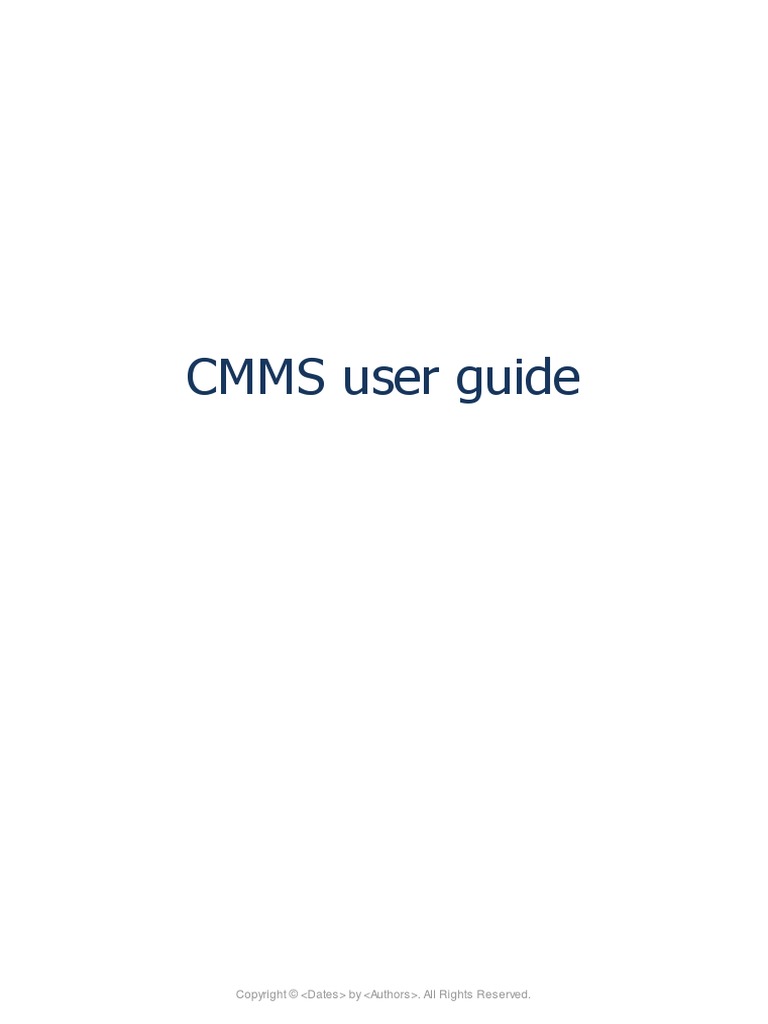 CMMS User Guide | PDF | Asset Management | Software