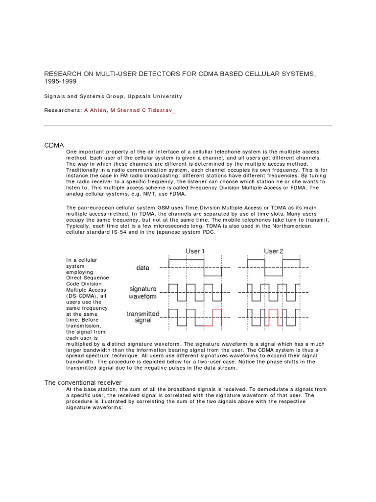 Multi Spread Spectrum CDMA | PDF | Cellular Network | Channel Access Method