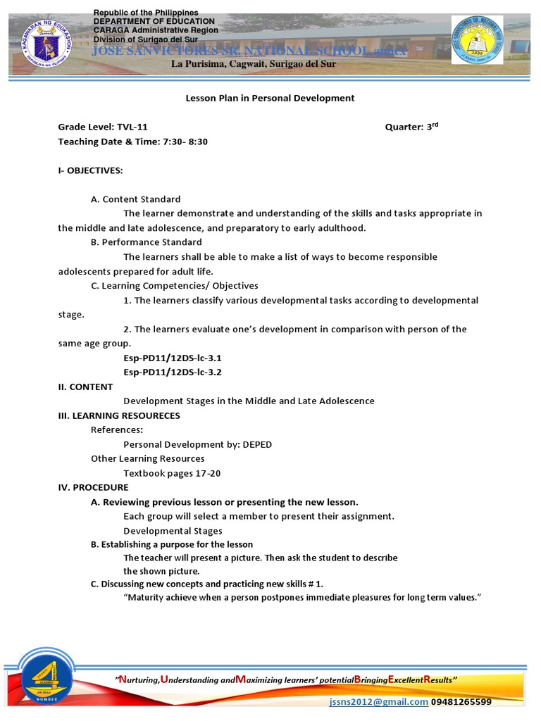 Perdev DLP 1 | PDF | Lesson Plan | Learning