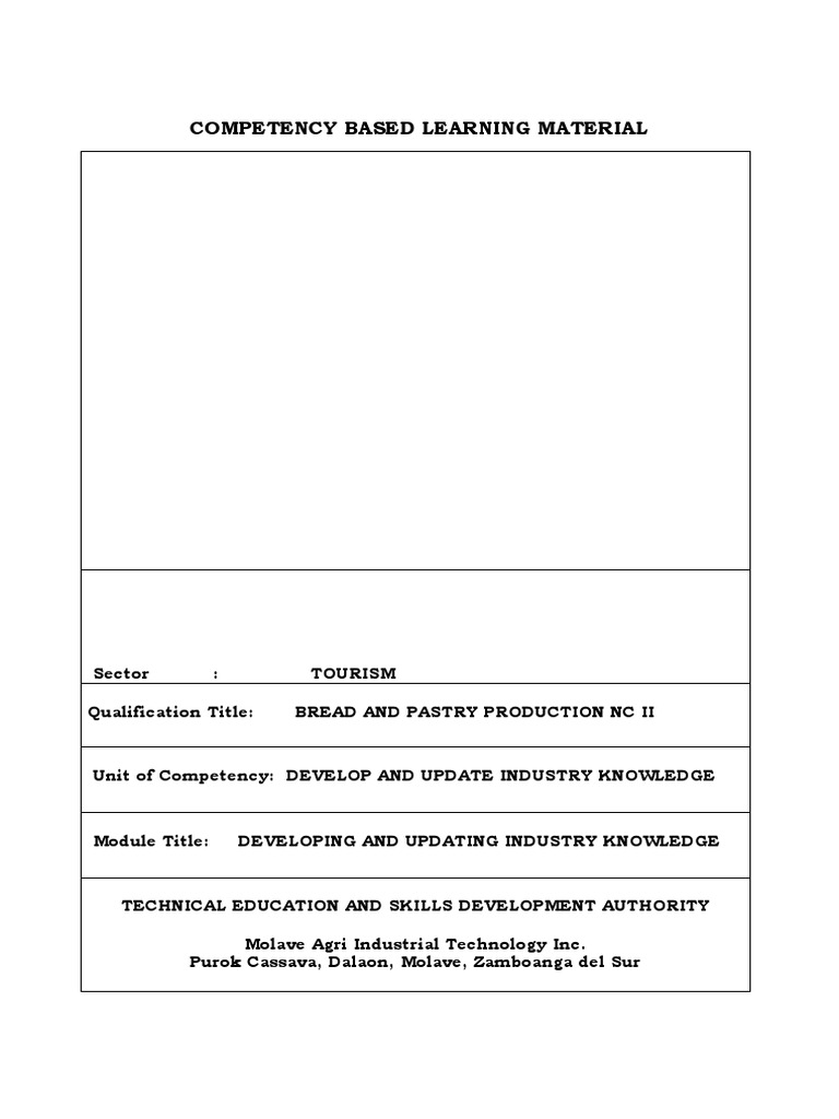 Develop and Update Industry Knowledge | Download Free PDF | Cakes | Baking