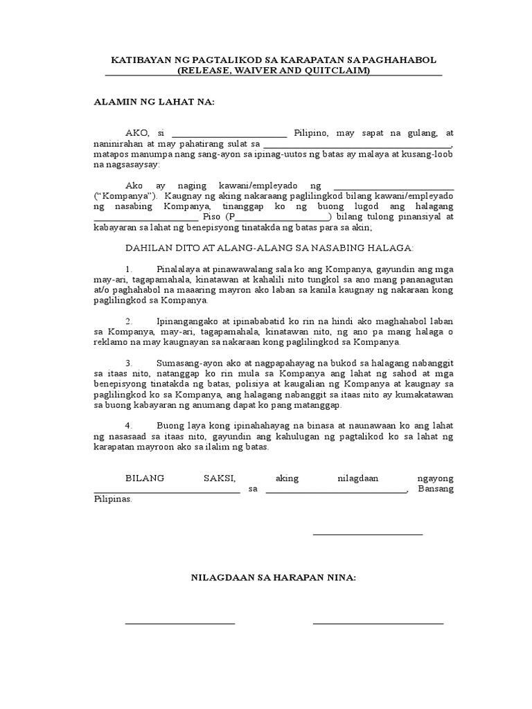 Quitclaim Tagalog | PDF