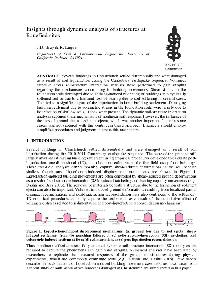 Insights Through Dynamic Analysis of Structures at Liquefied Sites ...