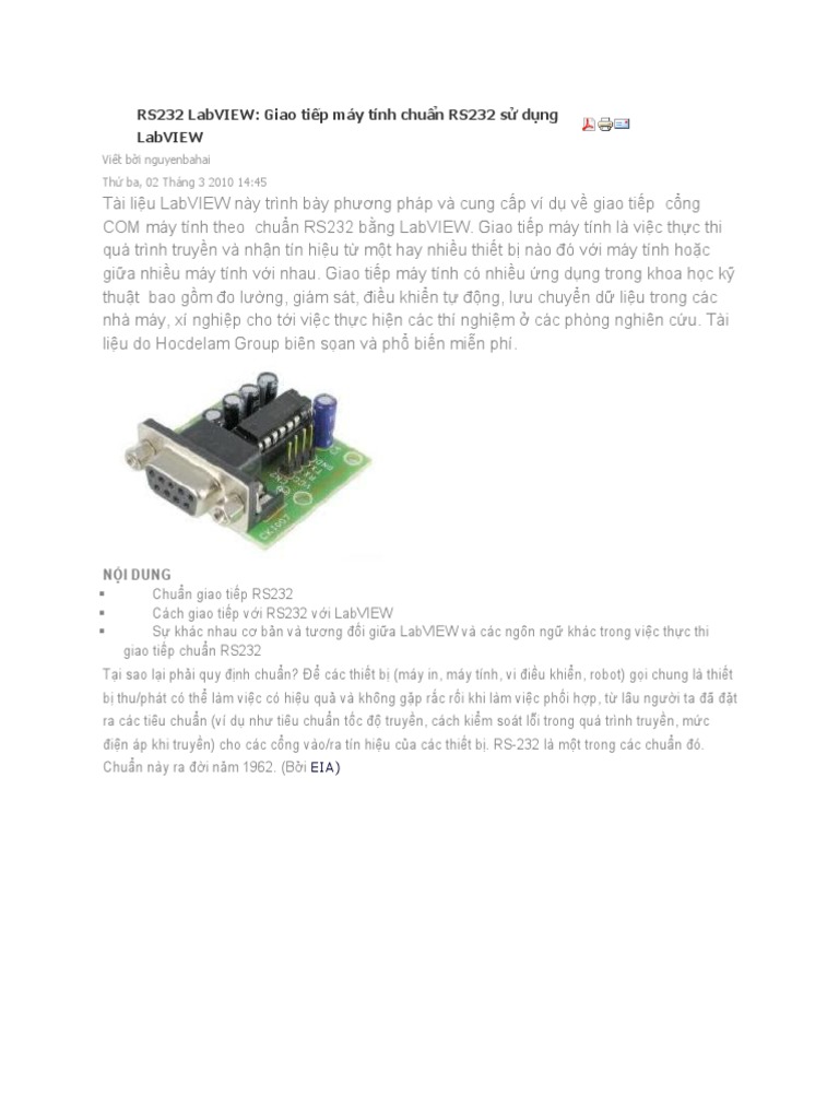 RS232 LabView | PDF
