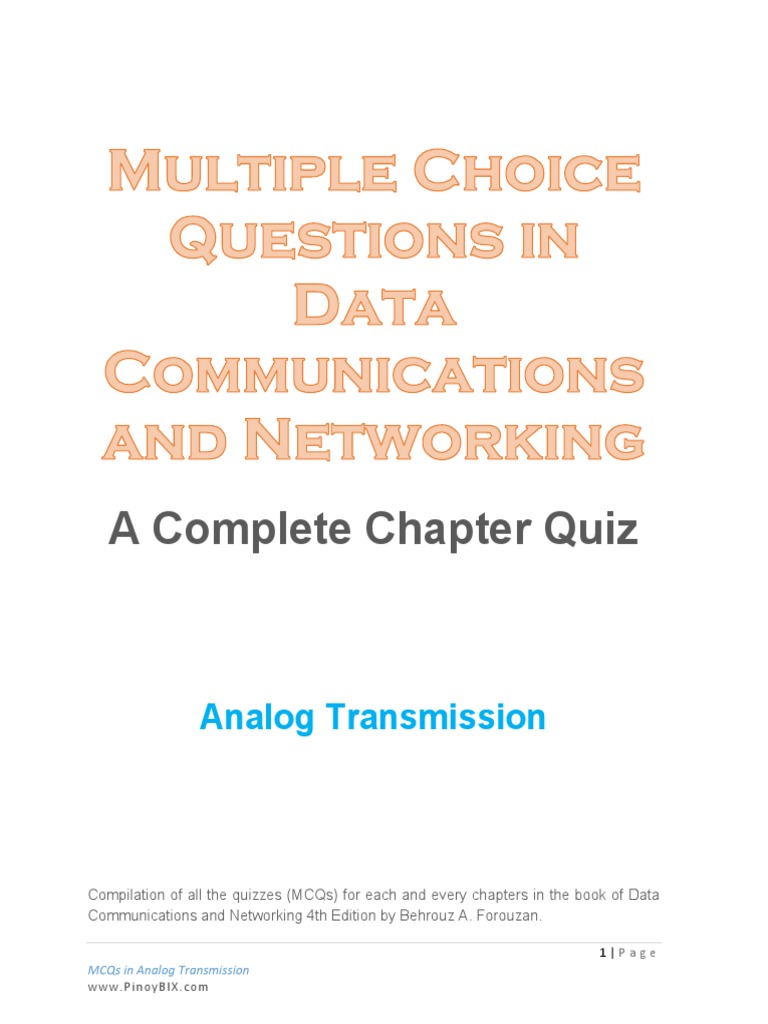 Analog Transmission MCQ | PDF | Modulation | Frequency Modulation