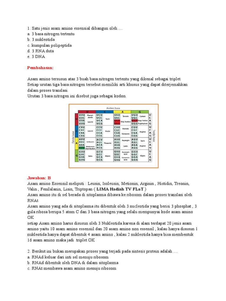 Soal Biologi Substansi Genetik | PDF