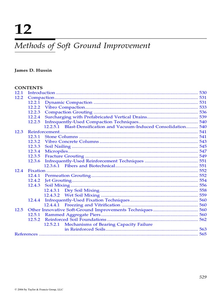 Methods of Soft Ground Improvement PDF | PDF | Deep Foundation | Drainage
