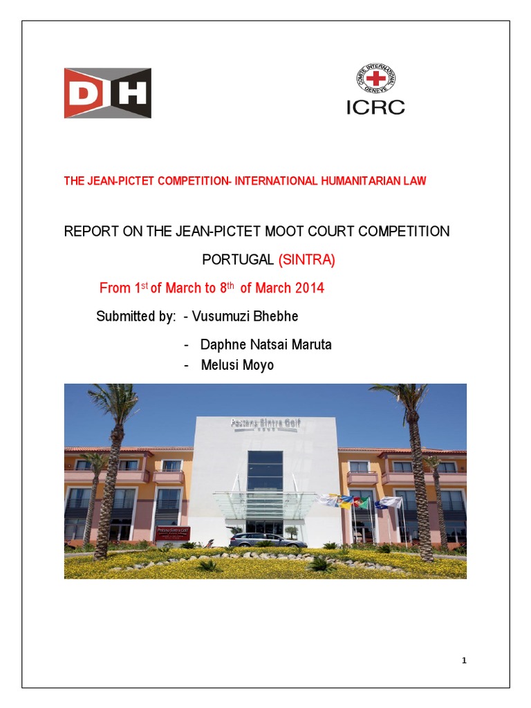 Jean-Pictet IHL Moot Report | PDF | International Committee Of The Red ...