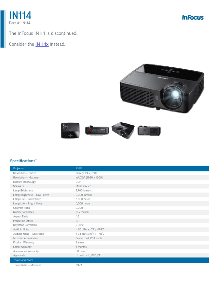 The Infocus In114 Is Discontinued. Consider The Instead | Download Free ...