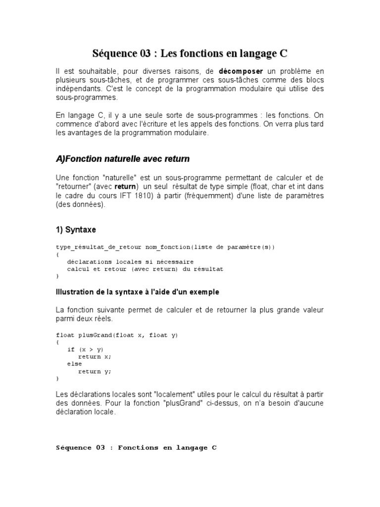 Chapitre 6 | PDF | C (Langage de programmation) | Pointeur (programmation)