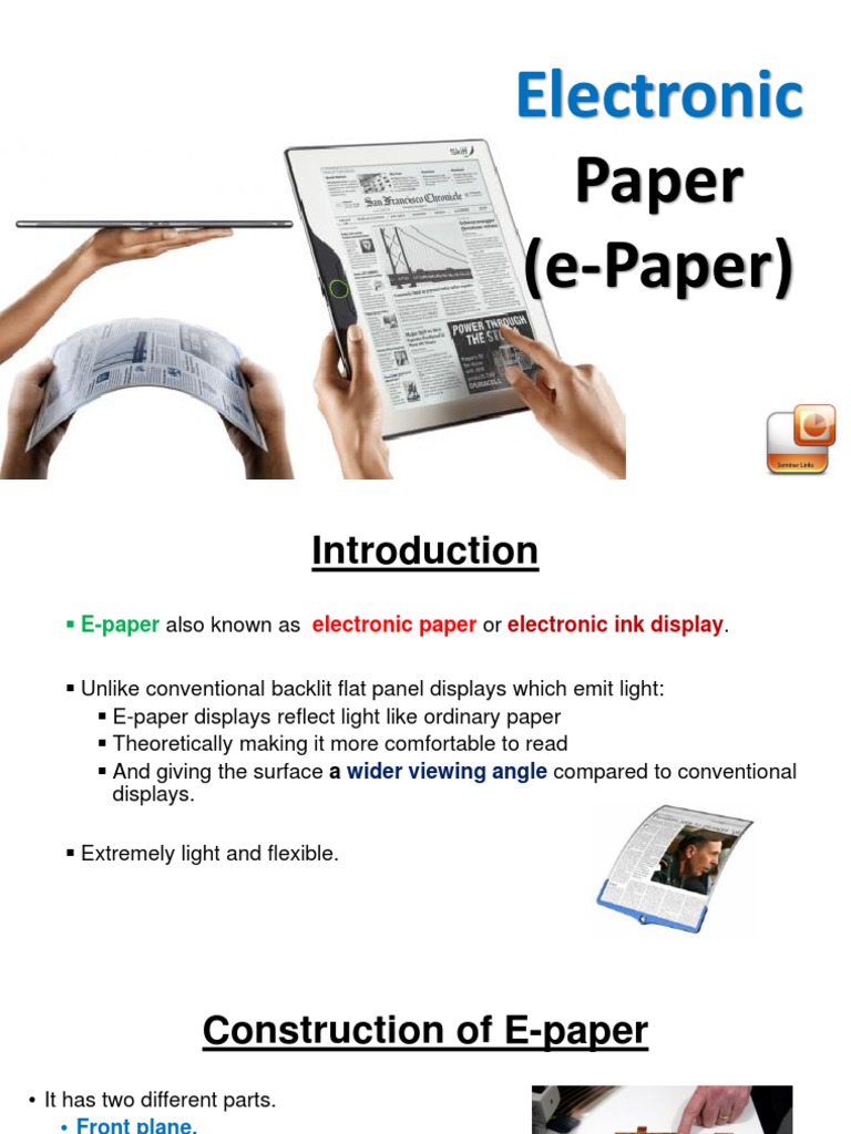 An In-Depth Look at Electronic Paper Technologies: A Comparative ...