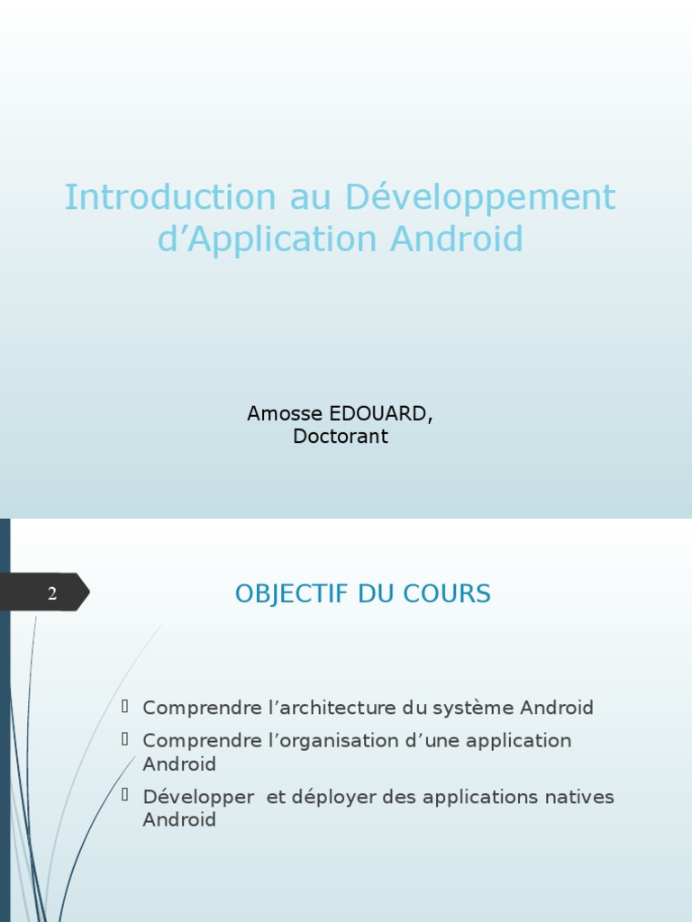Cours Magistral | PDF | Android (Système d'exploitation) | Java (Langage de programmation)
