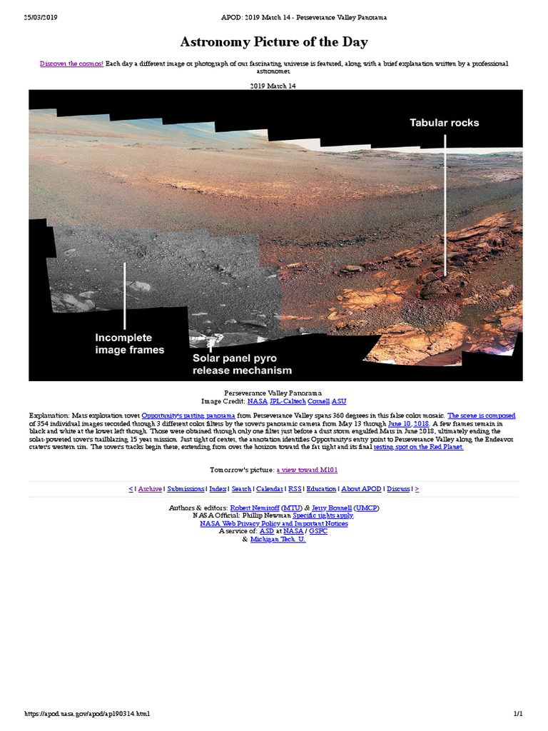 Perseverance Valley Panorama on Mars | PDF | Social Science | Science ...