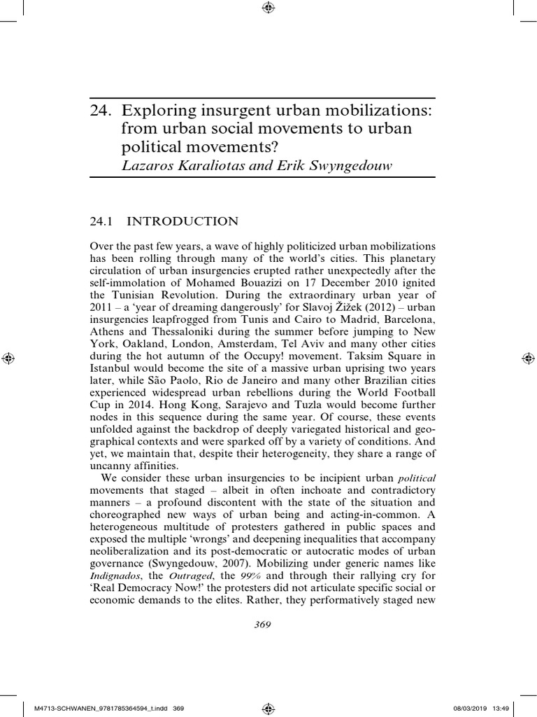 Exploring Insurgent Urban Mobilizations | PDF | Social Movements ...