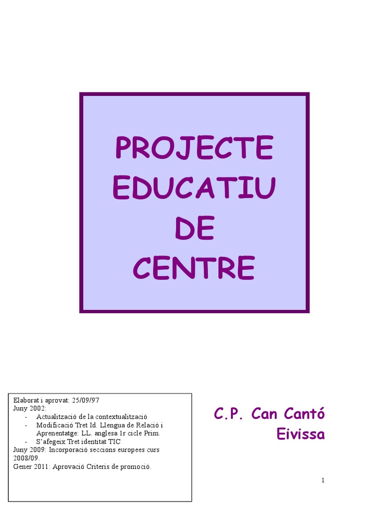Projecte Educatiu | PDF