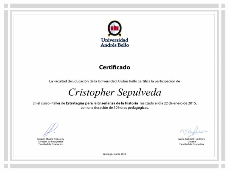 PDF Certificado UNAB | PDF