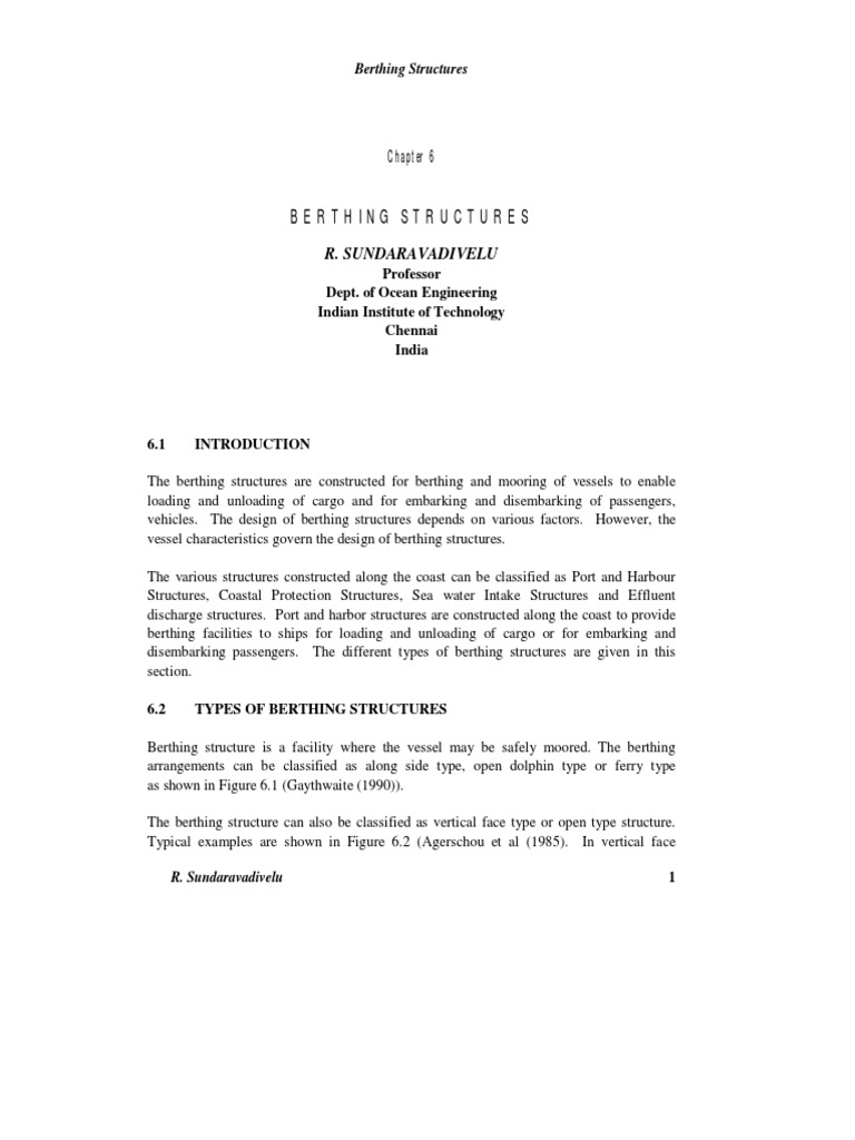 Types of Berthing Structures Explained | PDF | Earthquakes | Ships