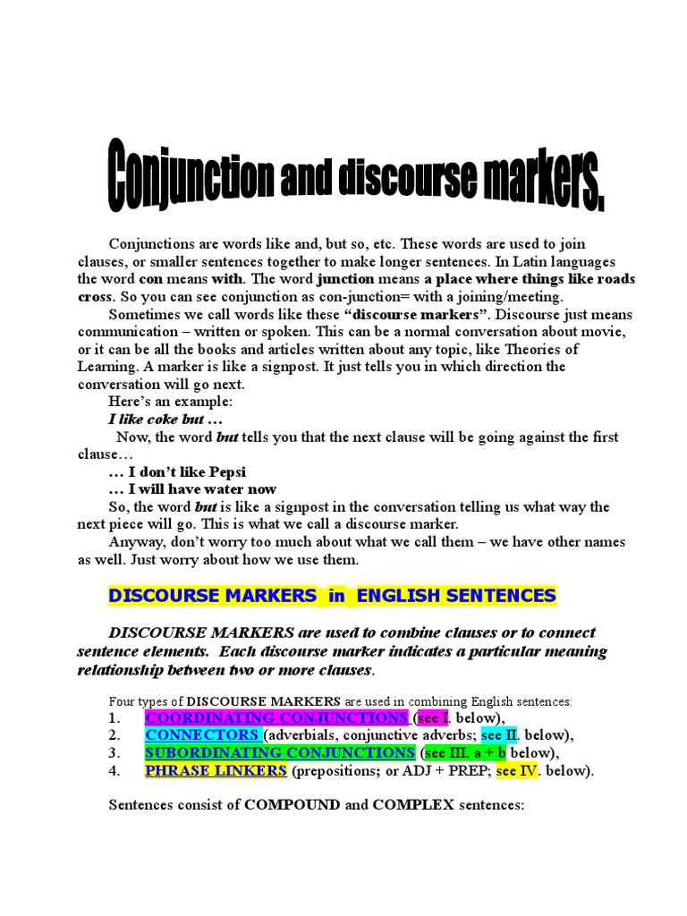 Conjuction and Discourse Markers | PDF | Syntax | Semantics