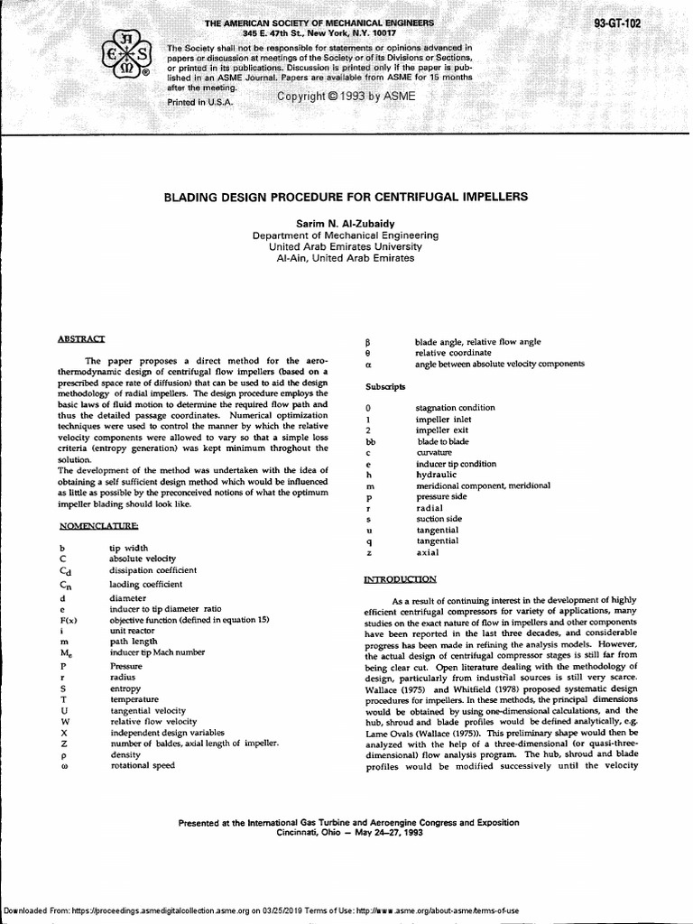 Centrifugal Impeller Design Method | PDF | Fluid Dynamics | Euclidean ...