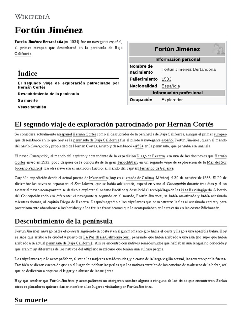 Fortún Jiménez | PDF | Antiguas colonias españolas | Colonización ...