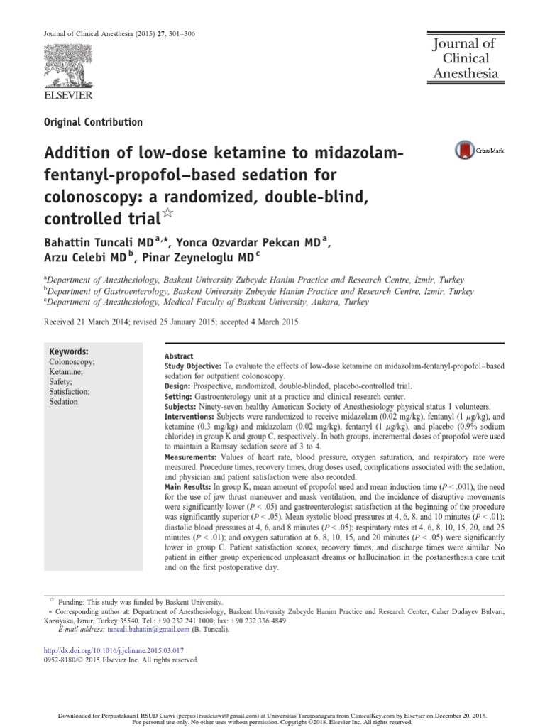 Addition of Low-Dose Ketamine To Midazolam-fentanyl-propofol-Based ...