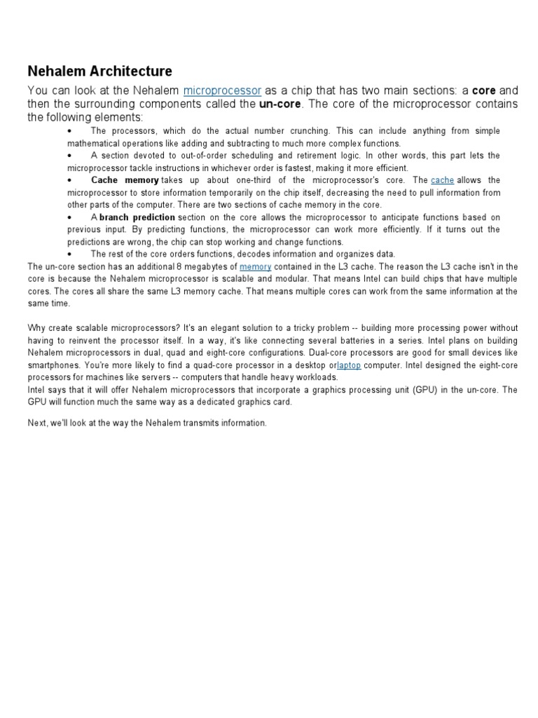 Nehalem Architecture | PDF | Central Processing Unit | Computer Data ...