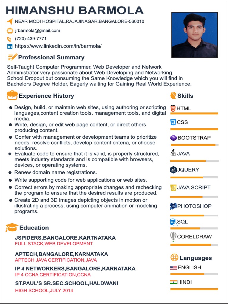 Web Developer & Programmer Profile | PDF