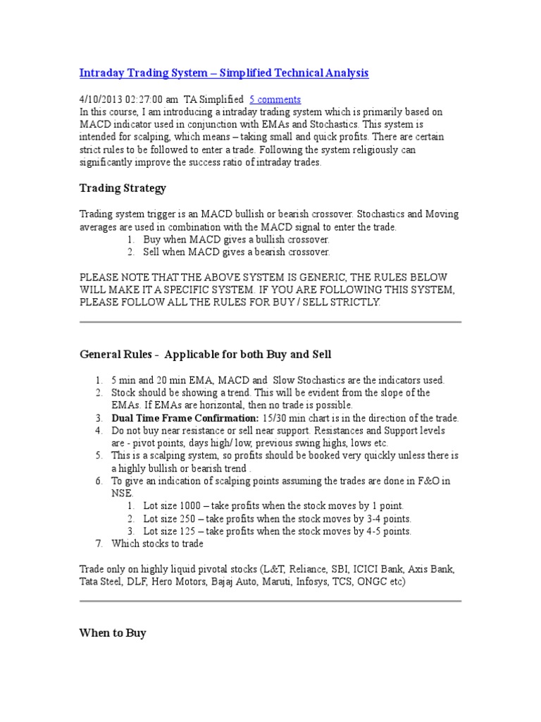 A Detailed Guide to an Intraday Trading System Based on Simplified ... A Detailed Guide to an Intraday Trading System Based on Simplified ...