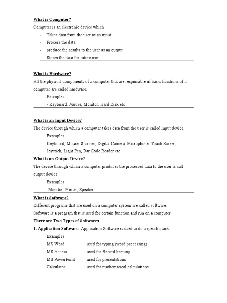 Introduction To Computer | PDF | Computer Data Storage | Graphical User Interfaces