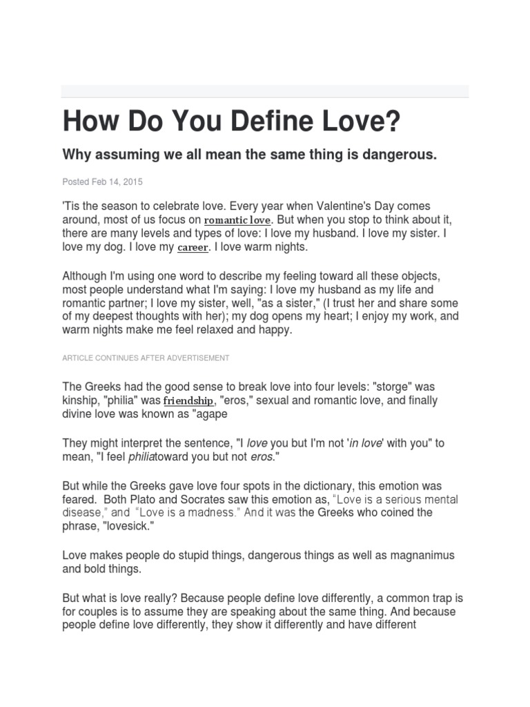 How We Define Love | PDF | Romance (Love) | Love