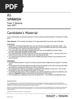 AQA Spanish GCSE Role Plays | PDF