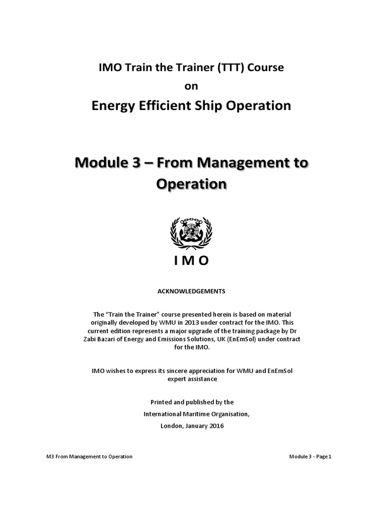 IMO Course From Management To Operation PDF | PDF | Ships | Cargo