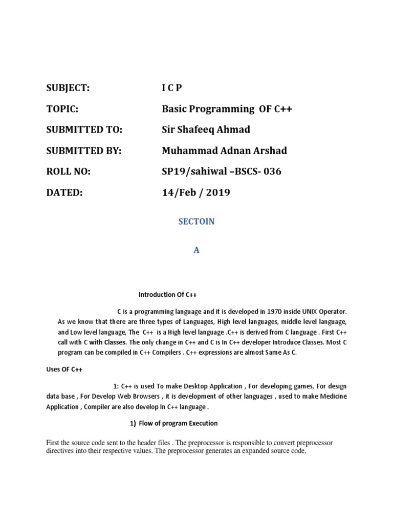 First CPP Assignment | PDF | Data Type | Boolean Data Type