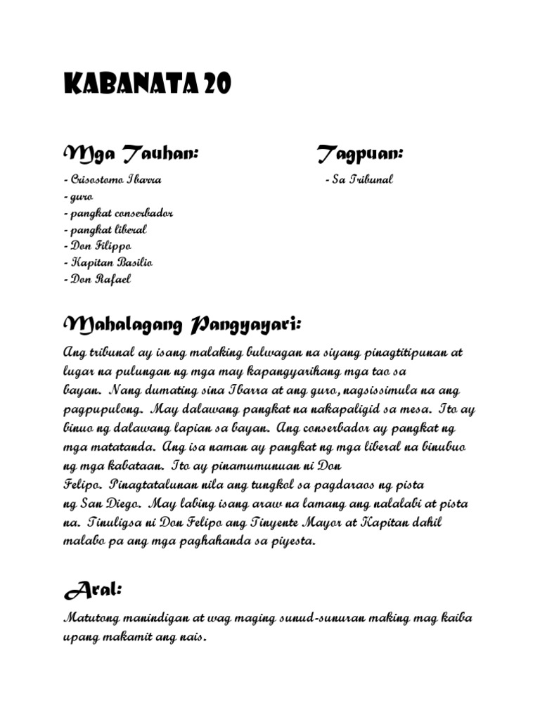 Kabanata 20 | PDF