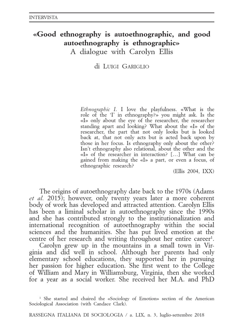 Good Ethnography Is Autoethnographic and PDF | PDF | Ethnography ...