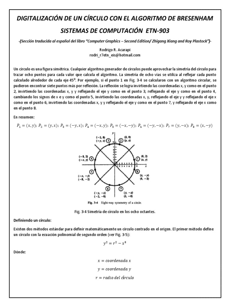 Bresenham Circulo | PDF | Trigonometría | Algoritmos