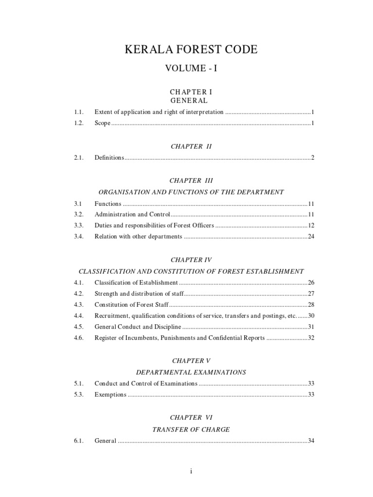 Kerala Forest Code: Volume - I | PDF | Forests | Expense