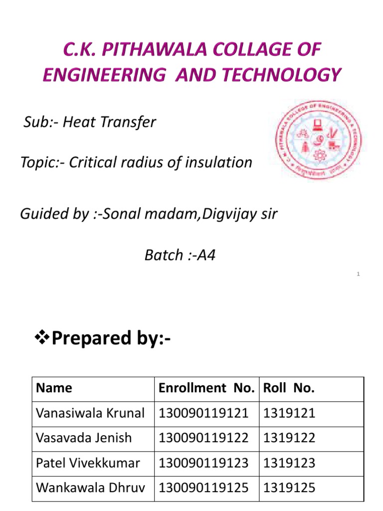 Critical Insulation Radius Guide | PDF | Thermal Insulation | Heat Transfer