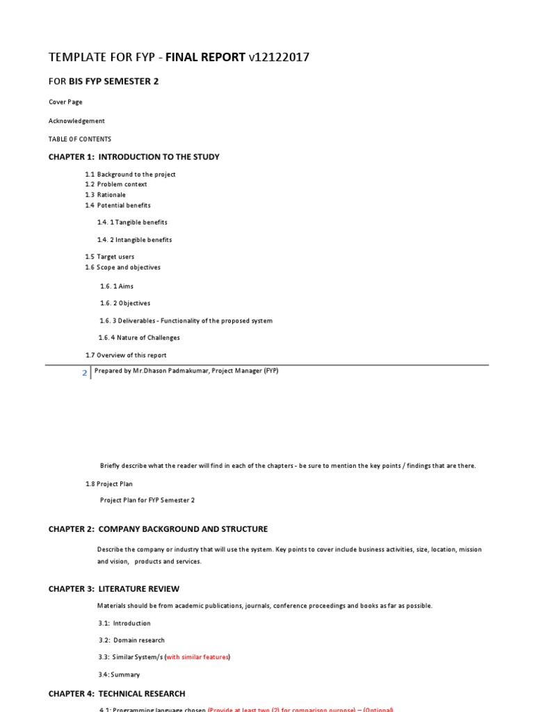 Template For Fyp - Final Report V12122017 | PDF | Databases | Survey Methodology
