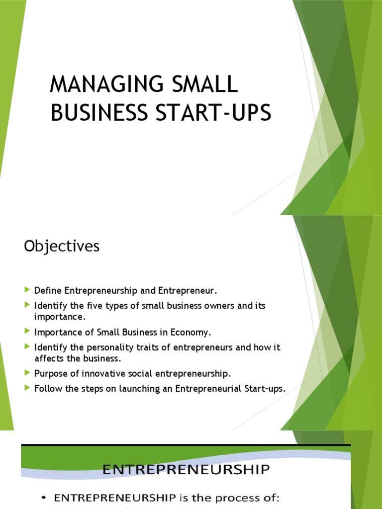 Managing Small Business Start-Ups | PDF | Startup Company | Small ...