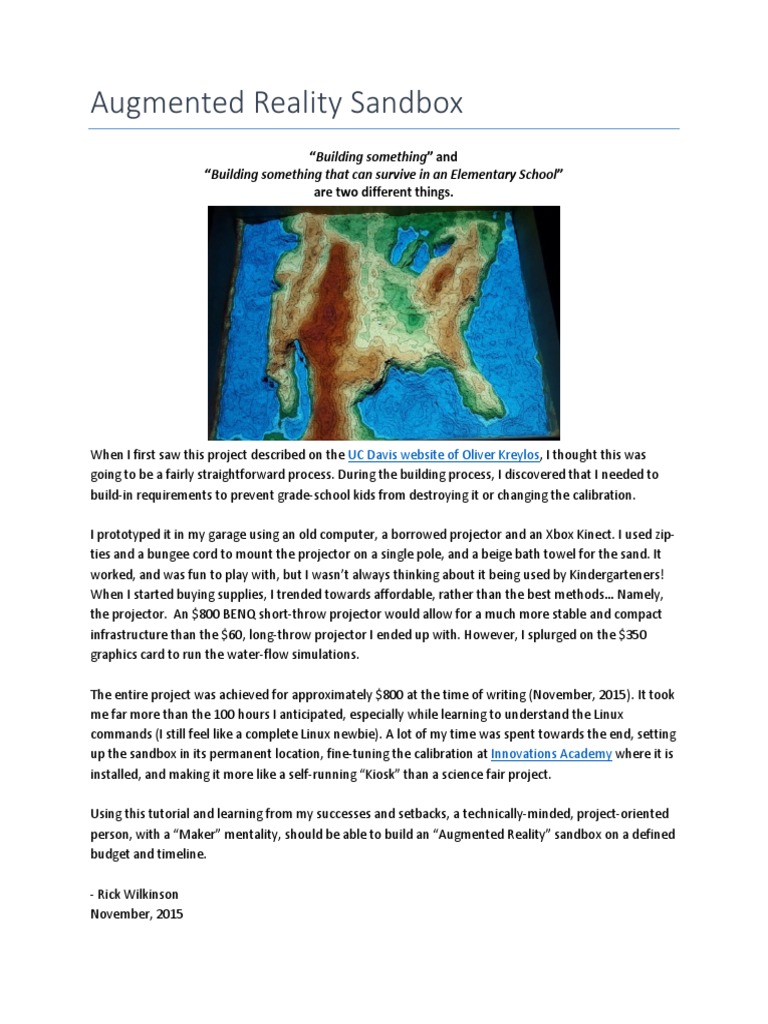 Augmented Reality Sandbox Presentation | PDF | Computer Keyboard | Switch