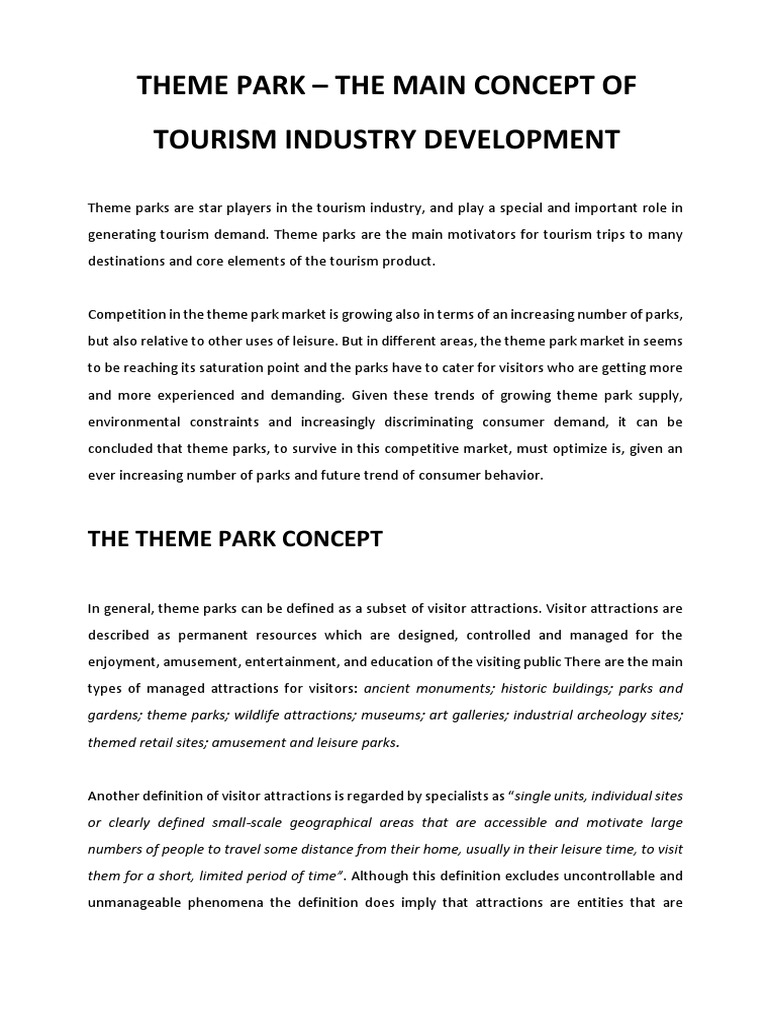 Theme Park - The Main Concept of Tourism Industry Development | PDF ...