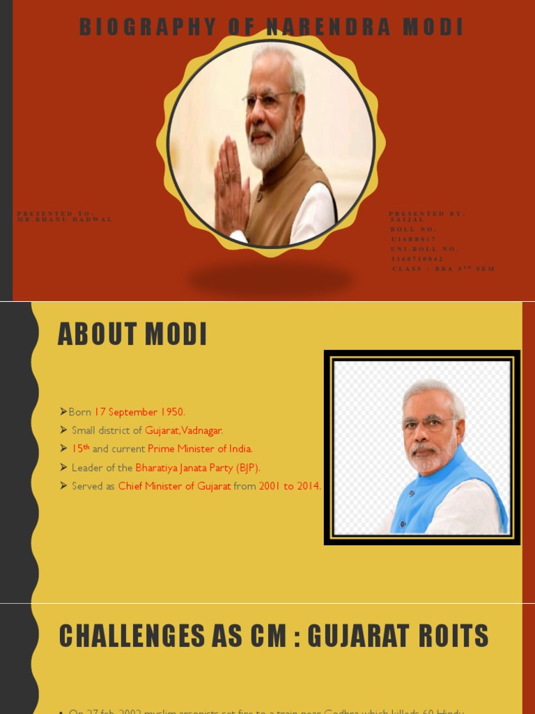 Biography of Narendra Modi | PDF | Narendra Modi | Bharatiya Janata Party