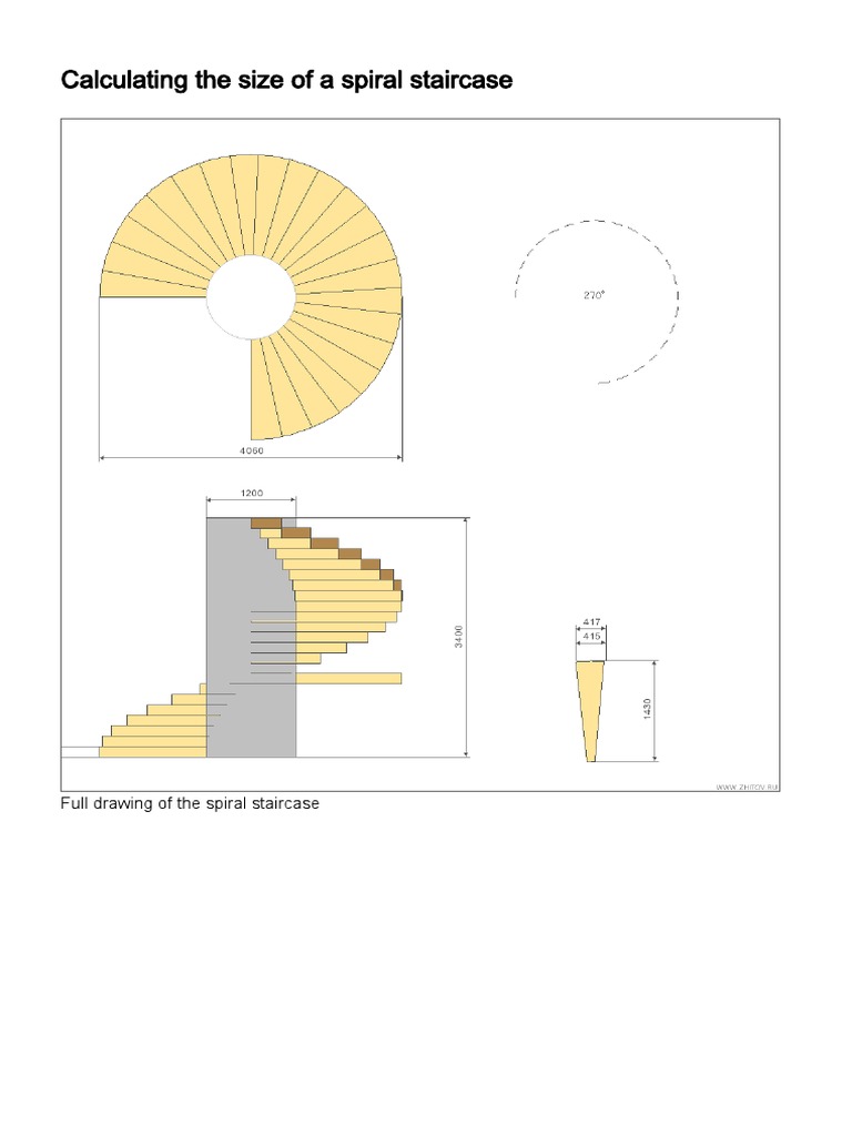 Calculating The Size of A Spiral Staircase | PDF