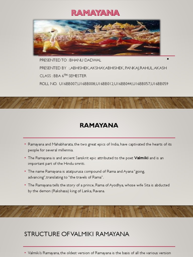 Short Presentation On Ramayan | PDF | Ramayana | Sita
