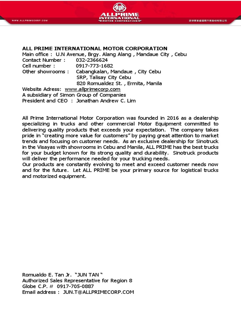 All Prime International Motor Corporation | PDF