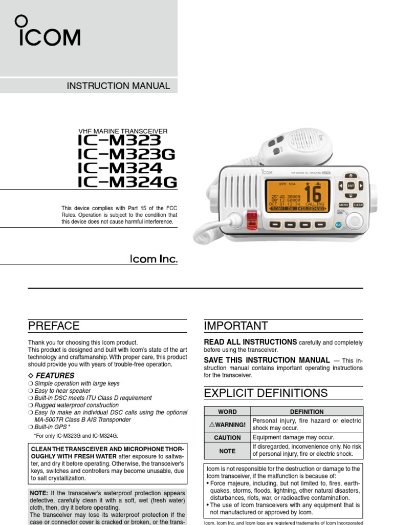 Manual RADIO ICOM IC-M324 | PDF | Antenna (Radio) | Radio