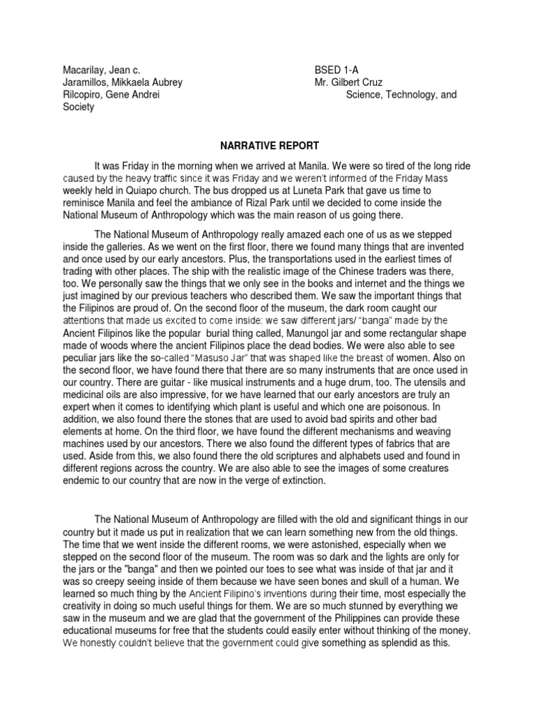 Narrative Report | Download Free PDF | Manila | Philippines