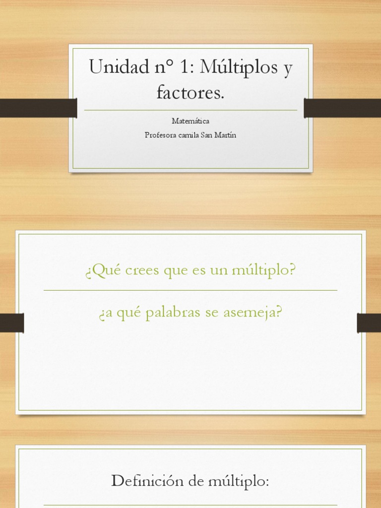 Múltiplos y Factores Matemáticos | PDF | Multiplicación | Número primo