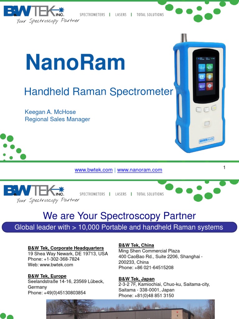 NanoRam Handheld Raman Spectrometer | PDF | Raman Spectroscopy | Atomic ...
